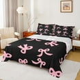 Feelyou Black Pink Bow-tie Teens Twin Sheet Sets, Cute Princess Bedding ...