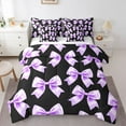Feelyou Black Purple Bow Bedding Comforter Set 7pcs, Fashion Princess ...
