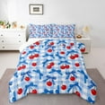 Feelyou Blue Bowknot Cherry Full Size Comforter Sets, Fairy Princess ...