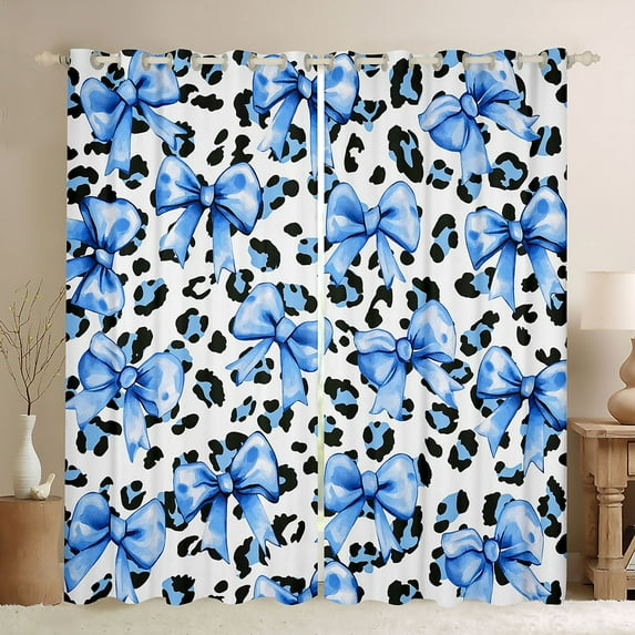 Feelyou Blue Ribbon Black Out Curtains, Cheetah PrintCurtains Pack of 2 ...