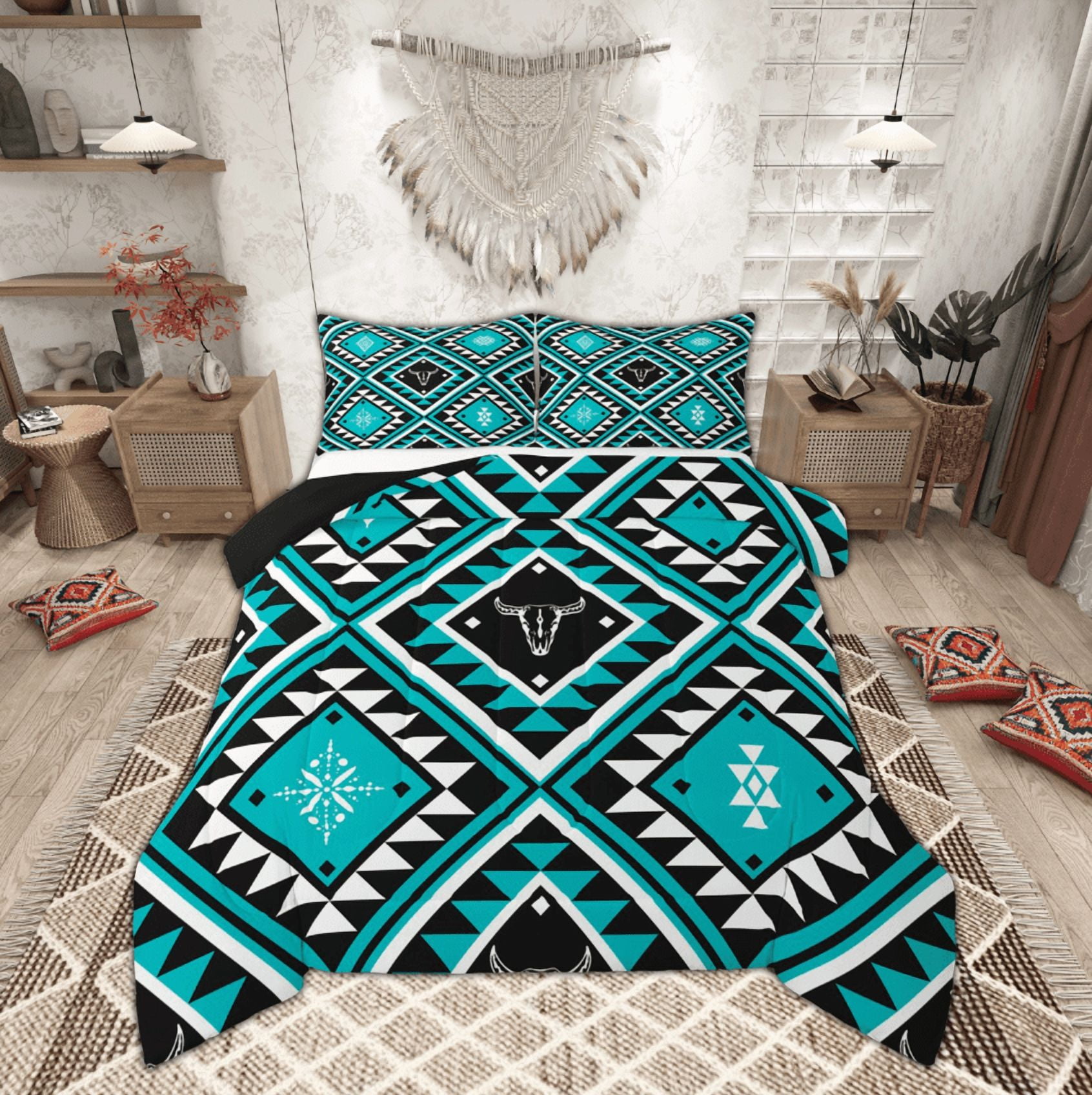 Feelyou Bohemian Aztec Queen Comforter Set, Hippie Tribal Rustic ...