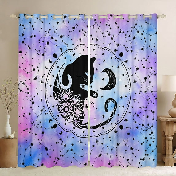 Feelyou Boho Damask Flower Curtains Pack of 2 (52x84 Each ...