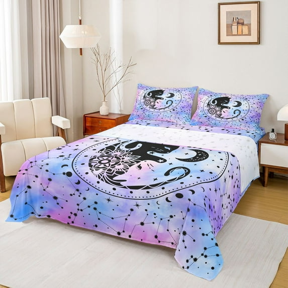 Feelyou Boho Damask Flower Twin Sheet Sets, Mystic Constellation ...