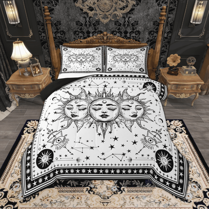 Feelyou Boho Sun Moon Bedding Comforter Set, Psychedelic Stars Twin ...