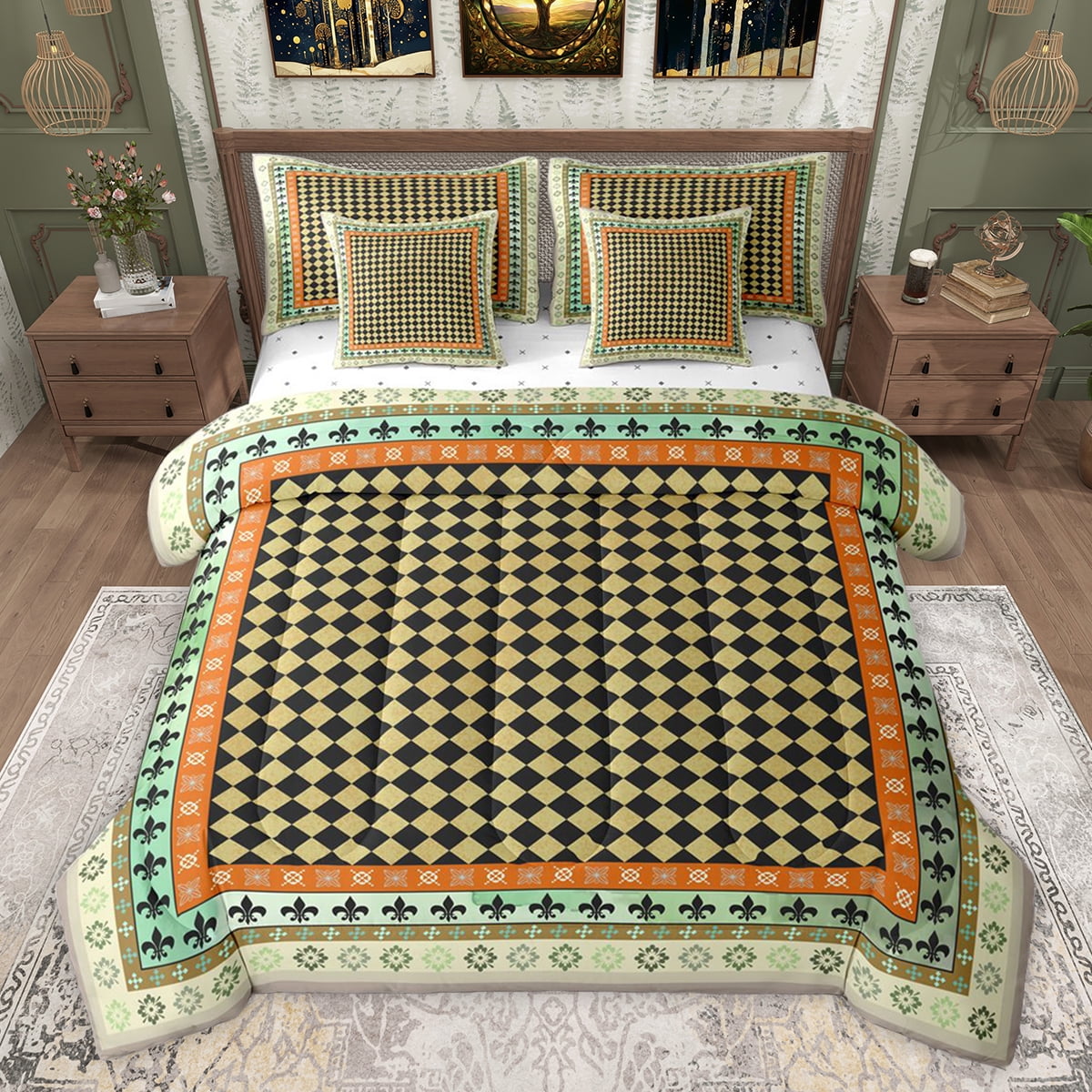 Feelyou Boho Western Aztec Twin Bedding Sets 7-Piece for Kids, Square ...
