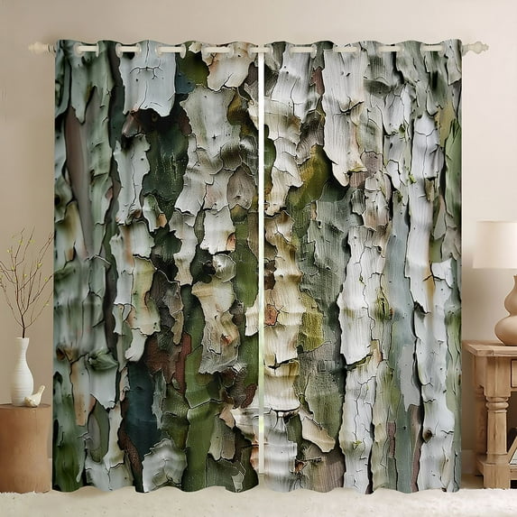 Feelyou Botanical Plant Curtains Pack of 2 (42x84 Each), Tree Branches ...