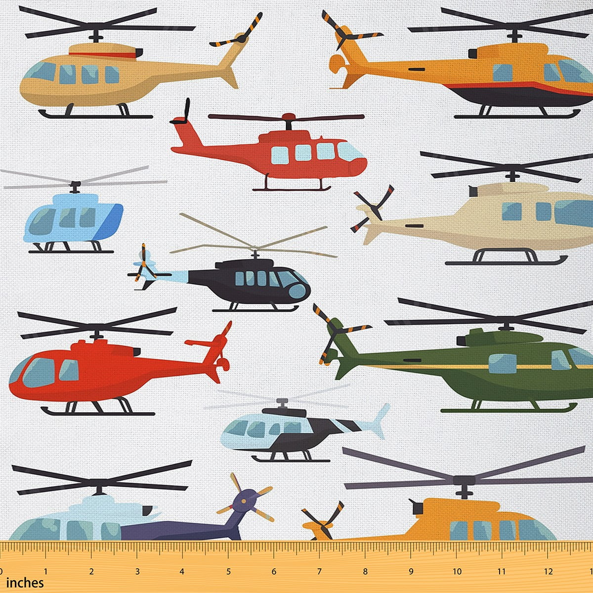 Feelyou Boy Vintage Helicopter Fabric by the Yard 2 Yards, Military Jet ...