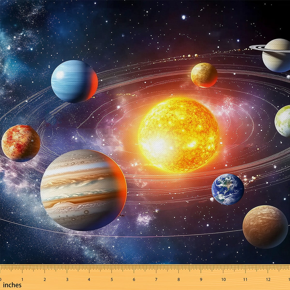 Feelyou Boys Outer Space Fabric by the Yard 1 Yard, Psychedelic Saturn Planet Sewing Fabric ...