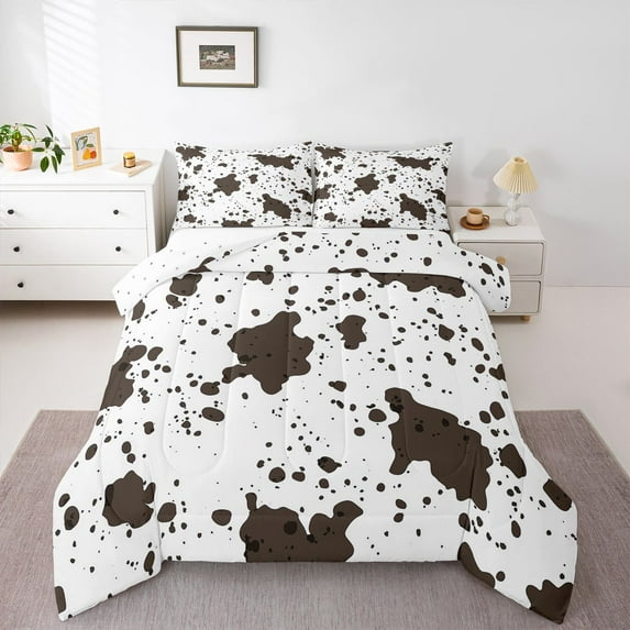 Feelyou Brown Cow Print Twin Comforter Sets, Rustic Farmhouse Bedding ...