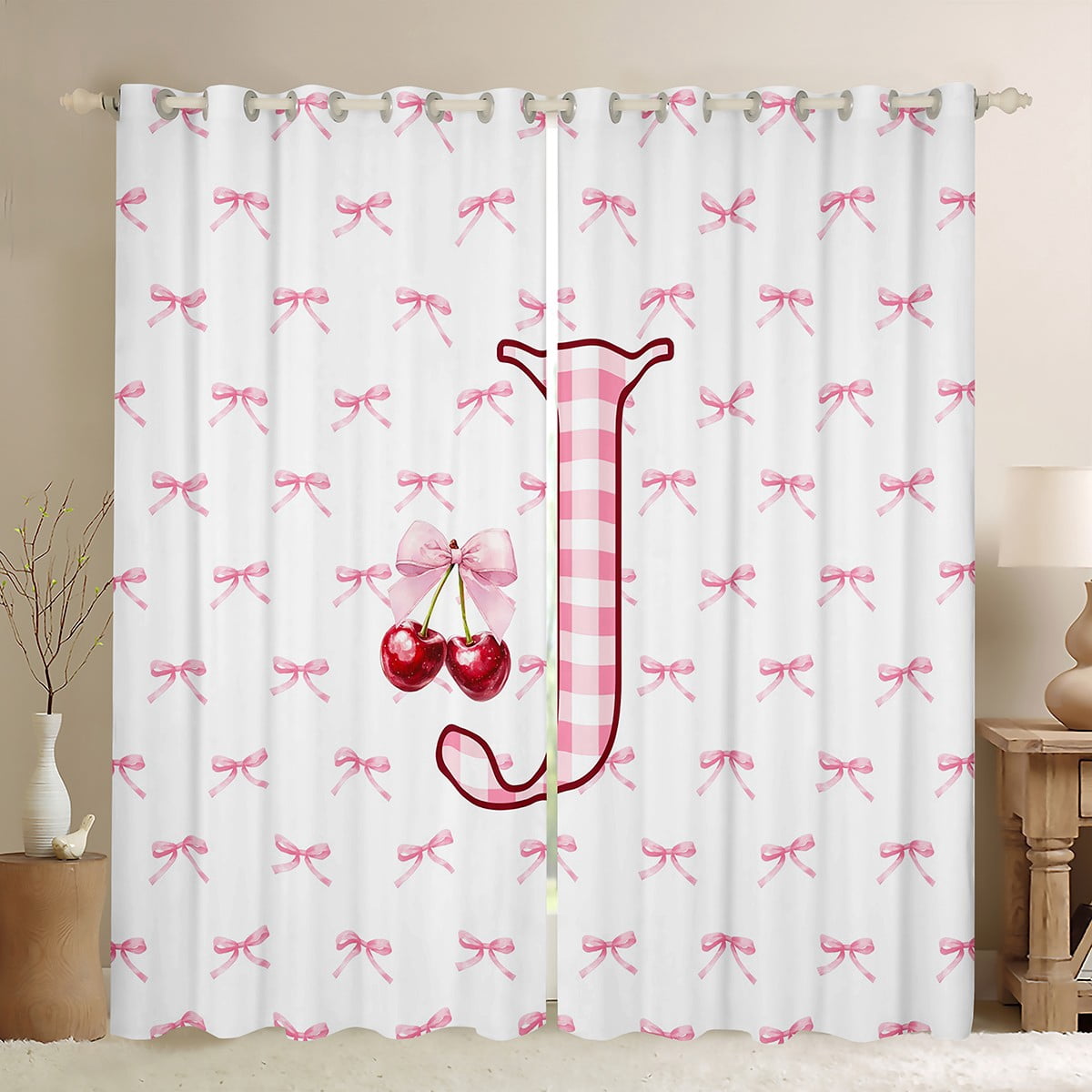 Feelyou Buffalo Initial Letter Curtains Pack of 2 (42x84 Each) for Kids ...