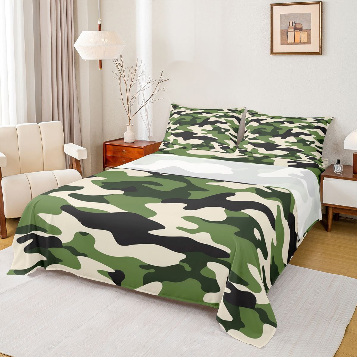 Feelyou Cartoon Camo Kid Full Size Sheets, Fashion Camouflage Bed ...