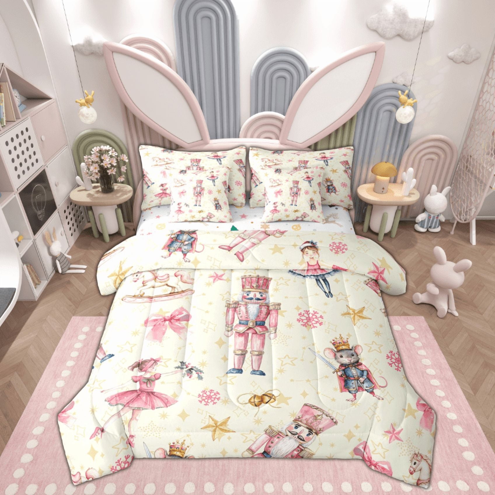 Feelyou Cartoon Cute Princess Twin Bedding Sets 7-Piece for Kid ...