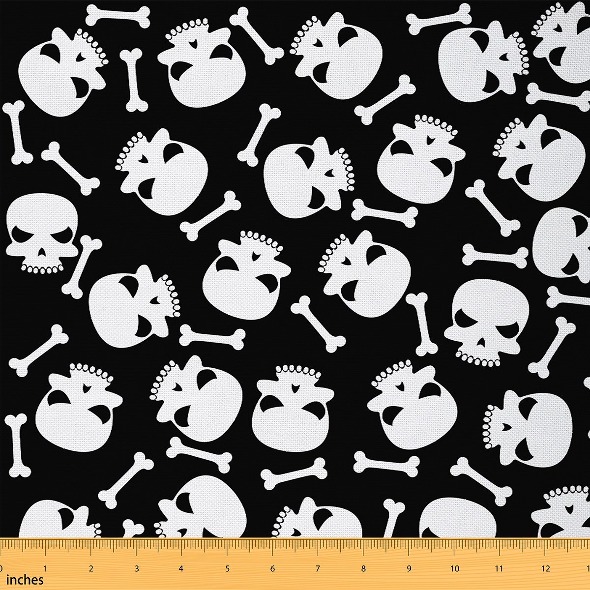 Feelyou Cartoon Gothic Skull Fabric by the Yard 10 Yards, Horror ...