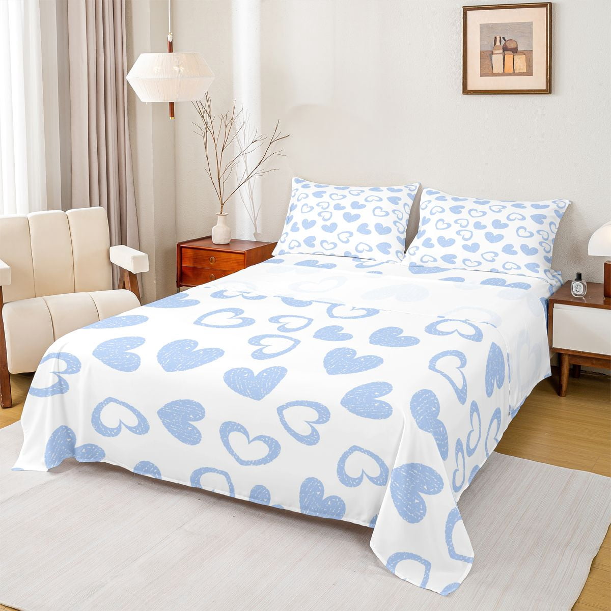 Feelyou Cartoon Love Heart Full Size Sheets for Kids, Happy Valentines ...
