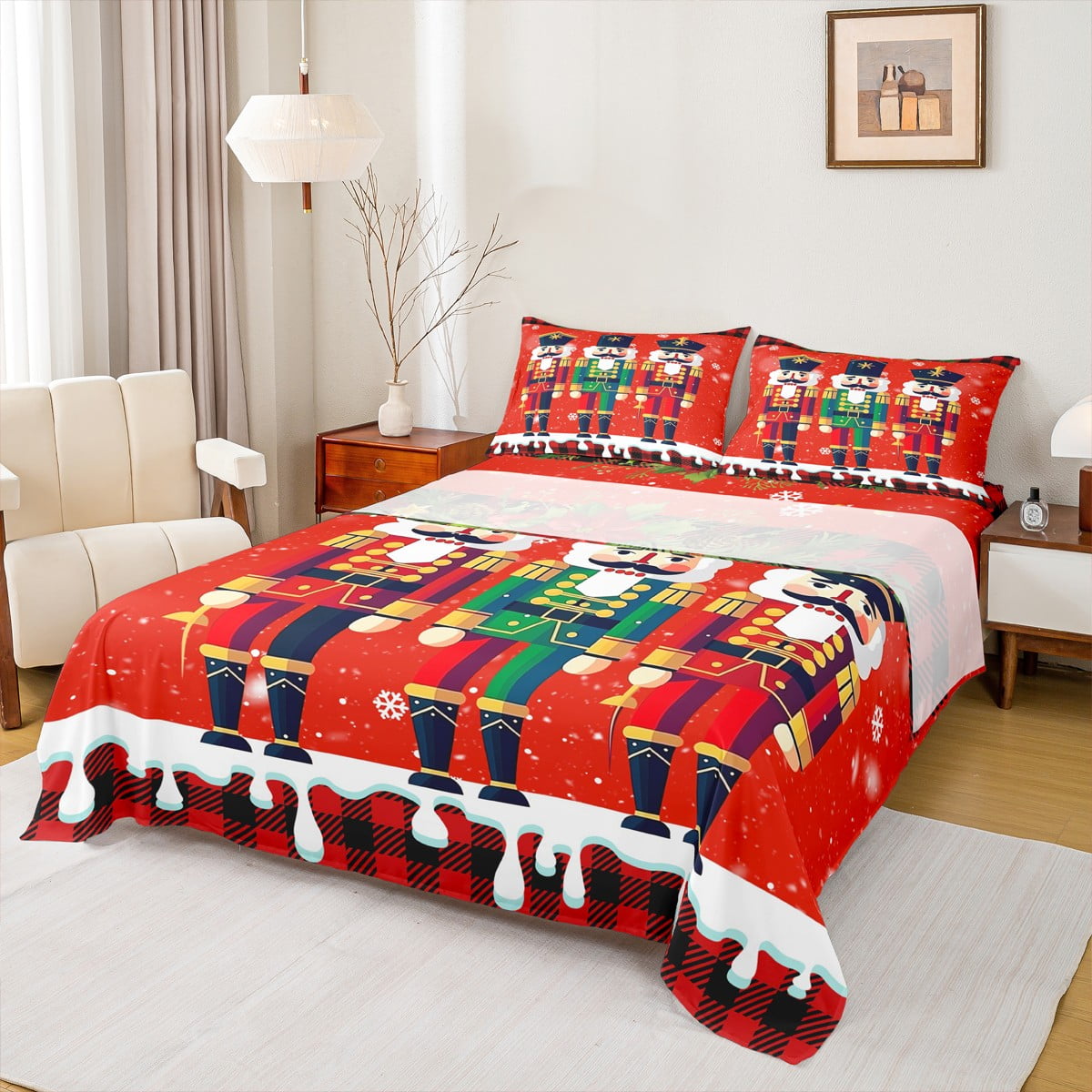 Feelyou Cartoon Nutcracker Kids Full Size Sheets, Merry Christmas Bed ...