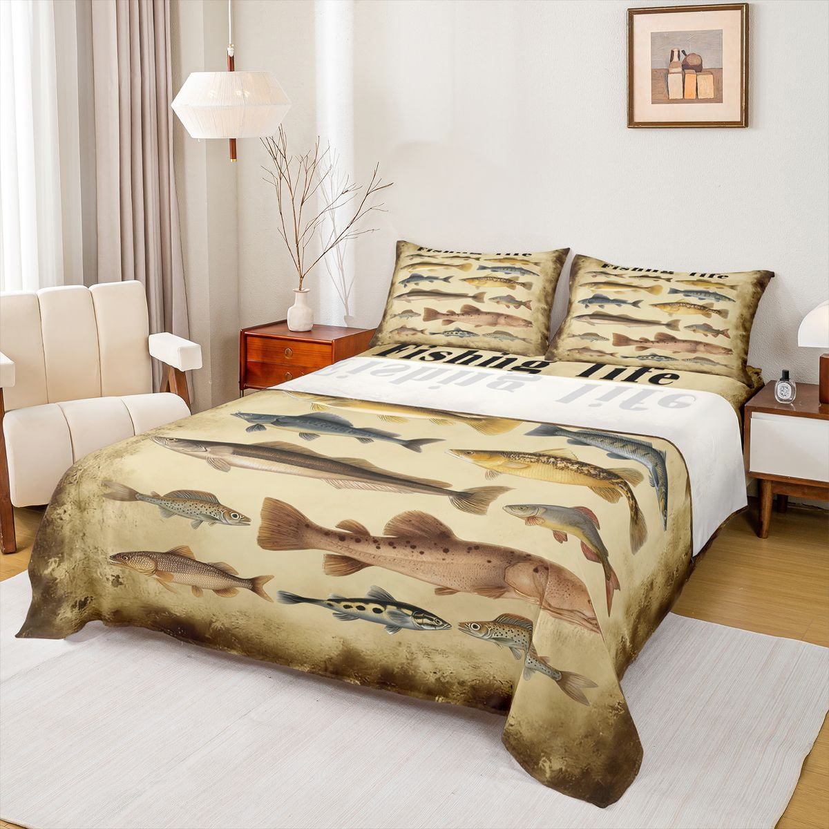 Feelyou Cartoon Pike Fish Twin Sheet Sets for Teens, Hunting and ...