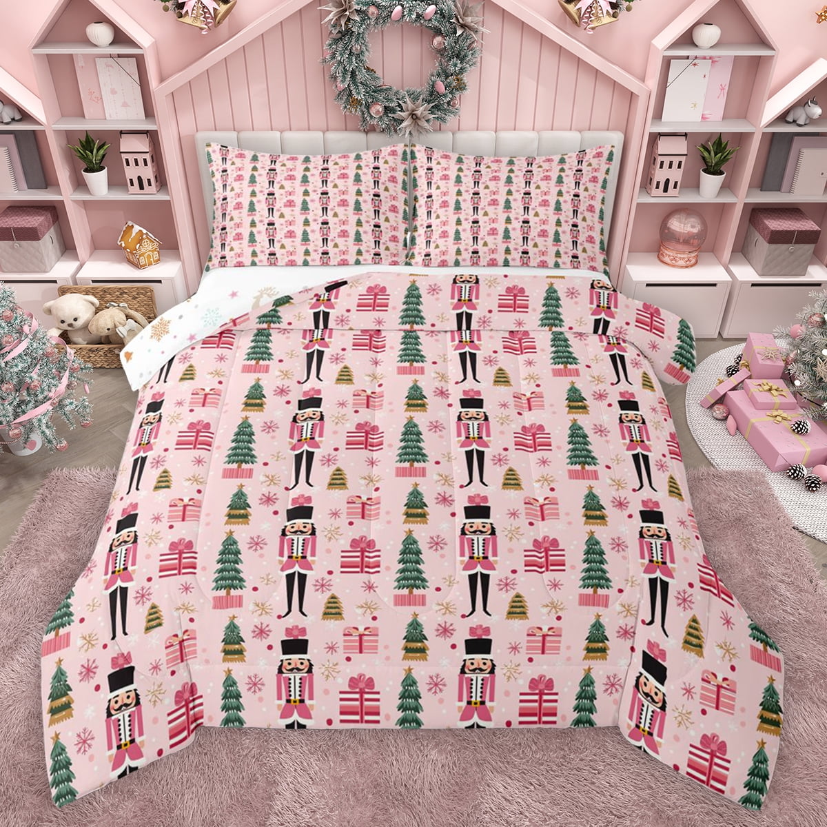Feelyou Cartoon Pink Nutcracker Queen Comforter Set, Fairy Tale ...
