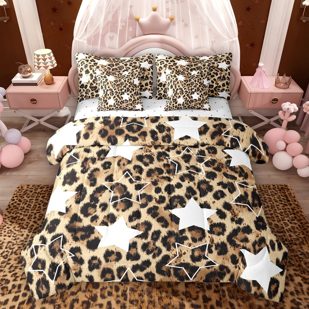 Feelyou Cartoon Stars Bedding Comforter Set 7pcs, Western Leopard Print ...