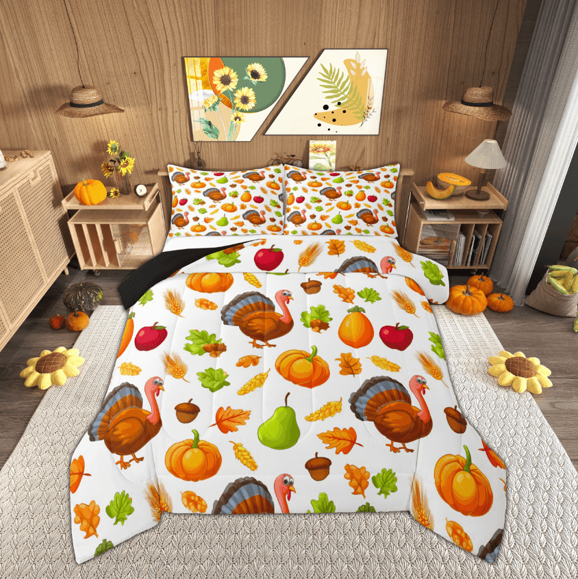 Feelyou Cartoon Turkey Animal Full Size Comforter Sets, Happy Harvest ...