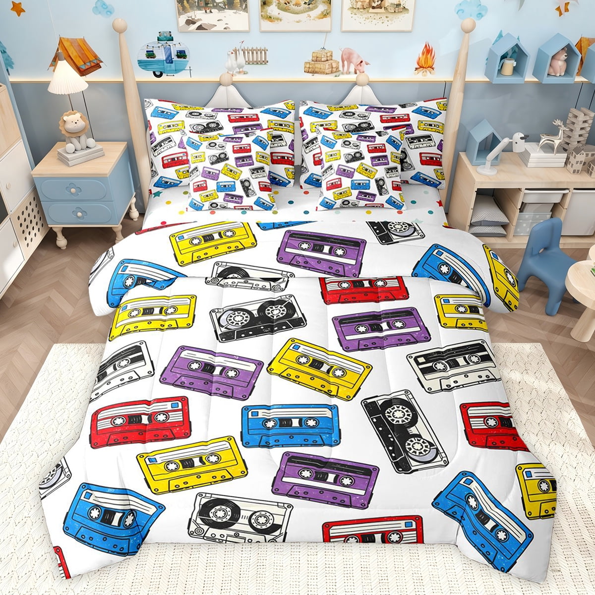 Feelyou Cartoon Video Album Bedding Comforter Set 7pcs, Music Lover Kid ...