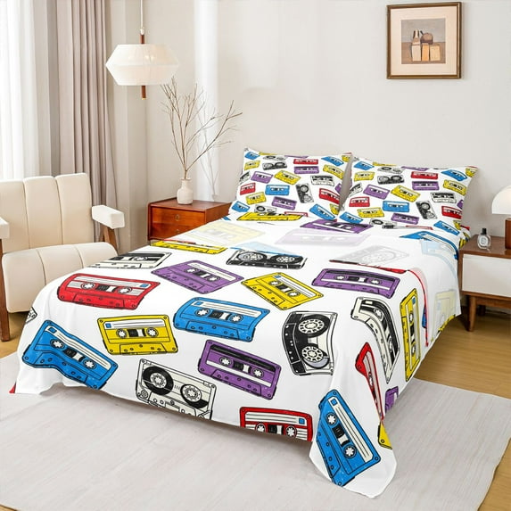 Feelyou Cartoon Video Album Full Size Sheets, Music Lover Kid Bed ...