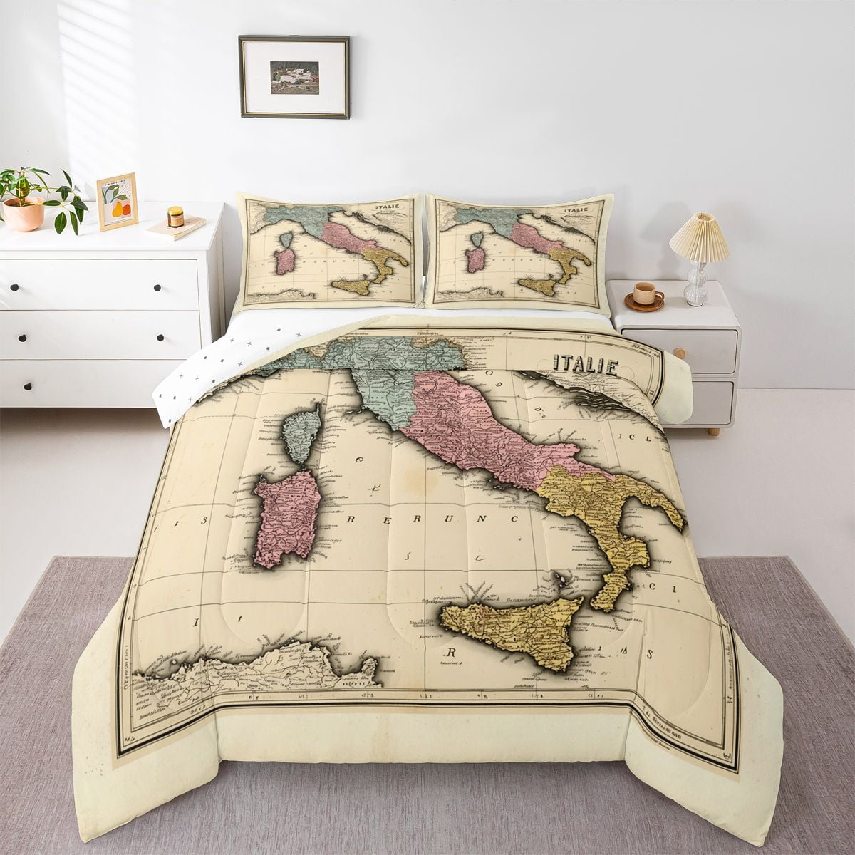 Feelyou Cartoon World Map Twin Comforter Sets, Teens Kids Boys Girls ...