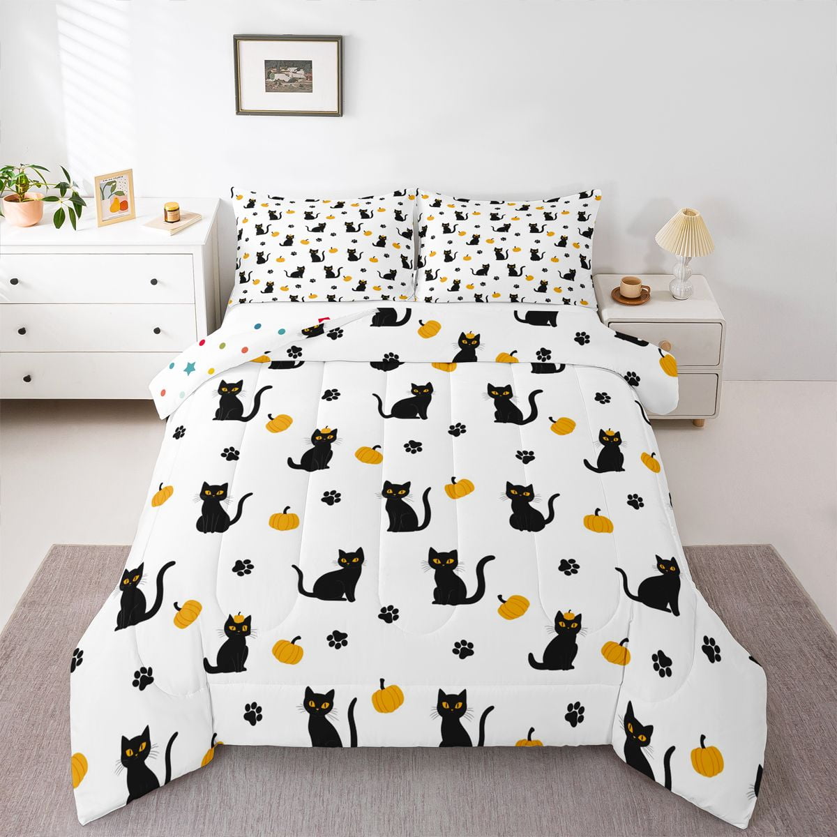 Feelyou Cat Kitten Twin Comforter Sets, Cute Animal Bedding Set, 2pcs ...