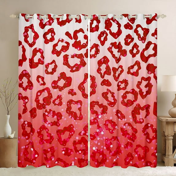 Feelyou Cheetah Print Curtains Pack of 2 (52x84 Each), Diamond Window ...