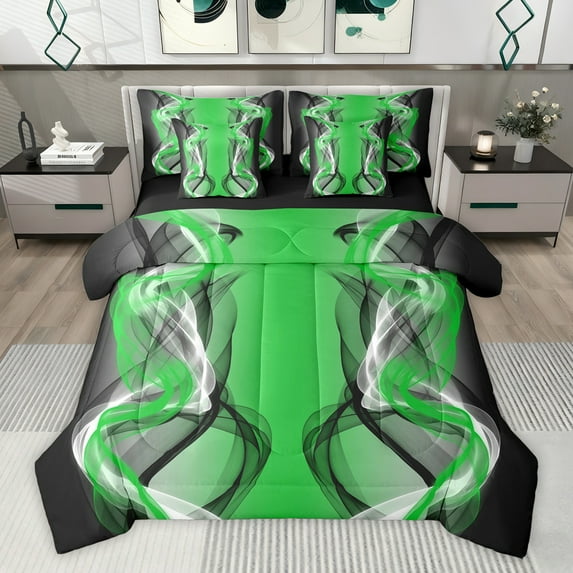 Feelyou Chic Abstract Ombre Twin Bedding Sets 7-Piece, Pink Green ...