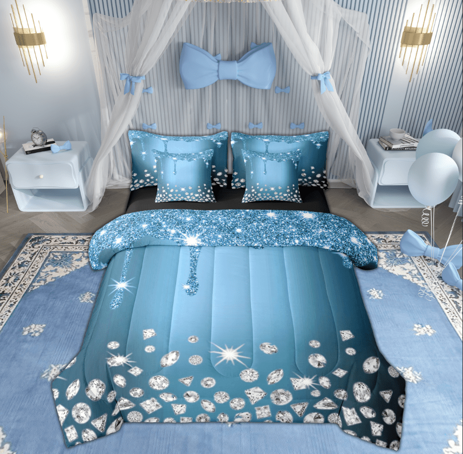 Feelyou Chic Princess Fashion Bedding Comforter Set 7pcs, Glitter ...