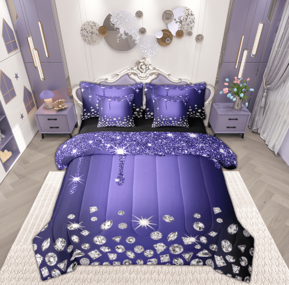 Feelyou Chic Princess Fashion Bedding Comforter Set 7pcs, Glitter ...