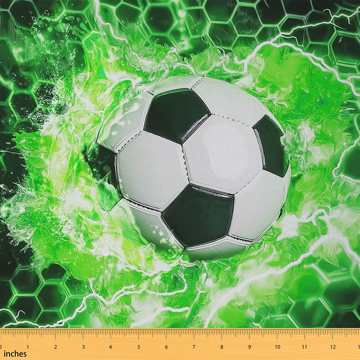 Feelyou Child Cartoon Football Fabric by the Yard 2 Yards, Honeycomb ...