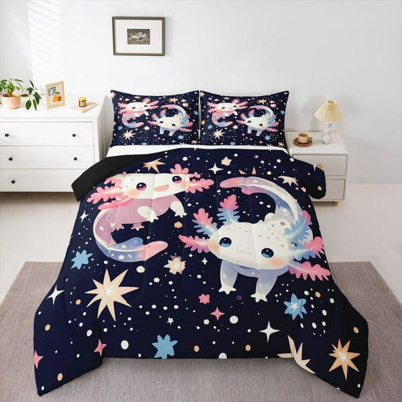 Feelyou Child Axolotl Animal Queen Comforter Set, Stars Starry Sky ...