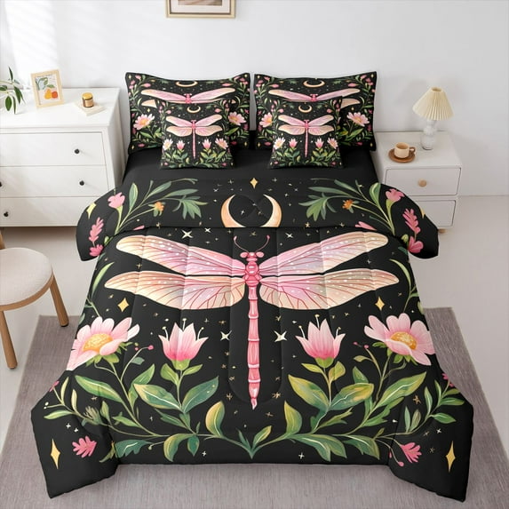 Feelyou Child Tribal Dragonfly Comforter Set 7pcs, Rustic Floral Plant ...
