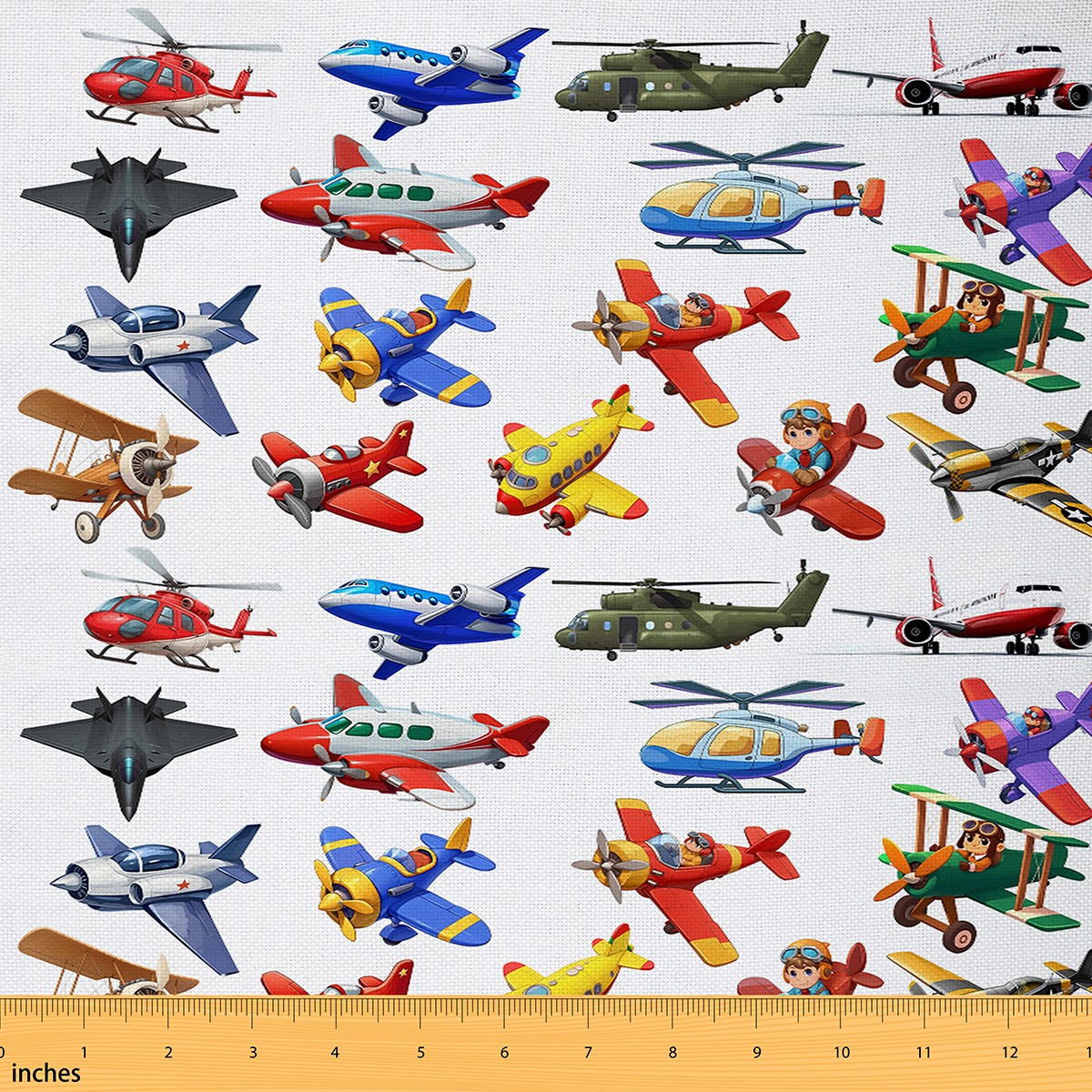 Feelyou Child Vintage Helicopter Fabric by the Yard 3 Yards, Jet Room ...