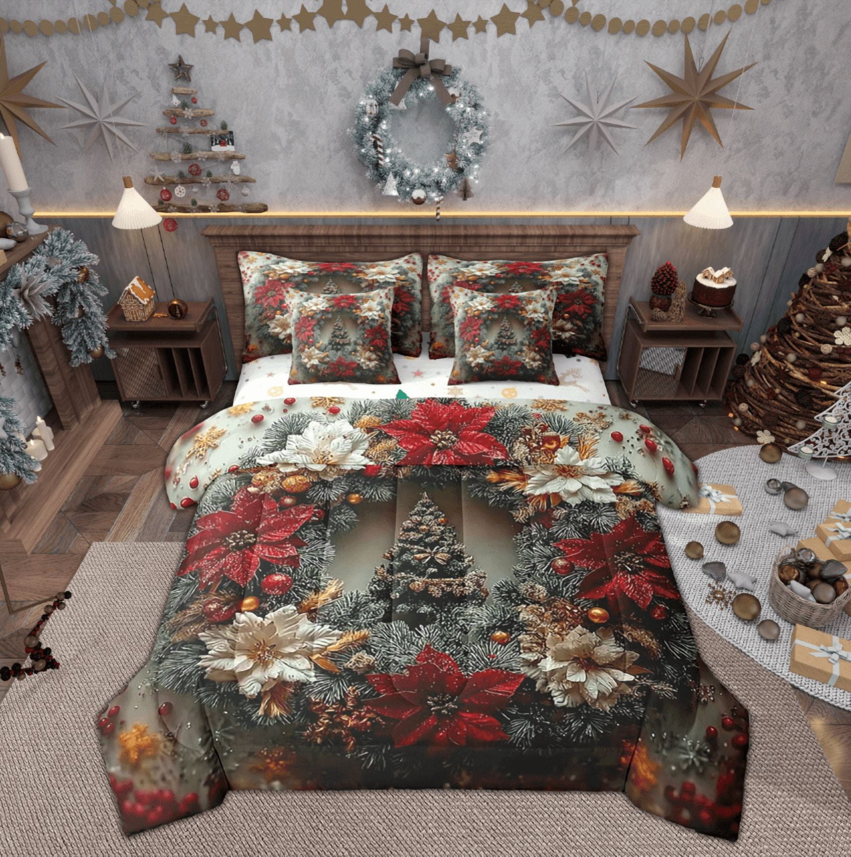 Surprising Christmas Queen Bed Sets Images