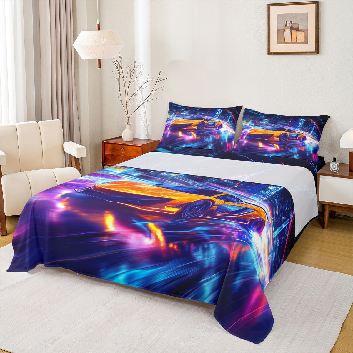 Feelyou Cool Automobile Child Twin Sheet Sets, Speed Racing Car Twin ...