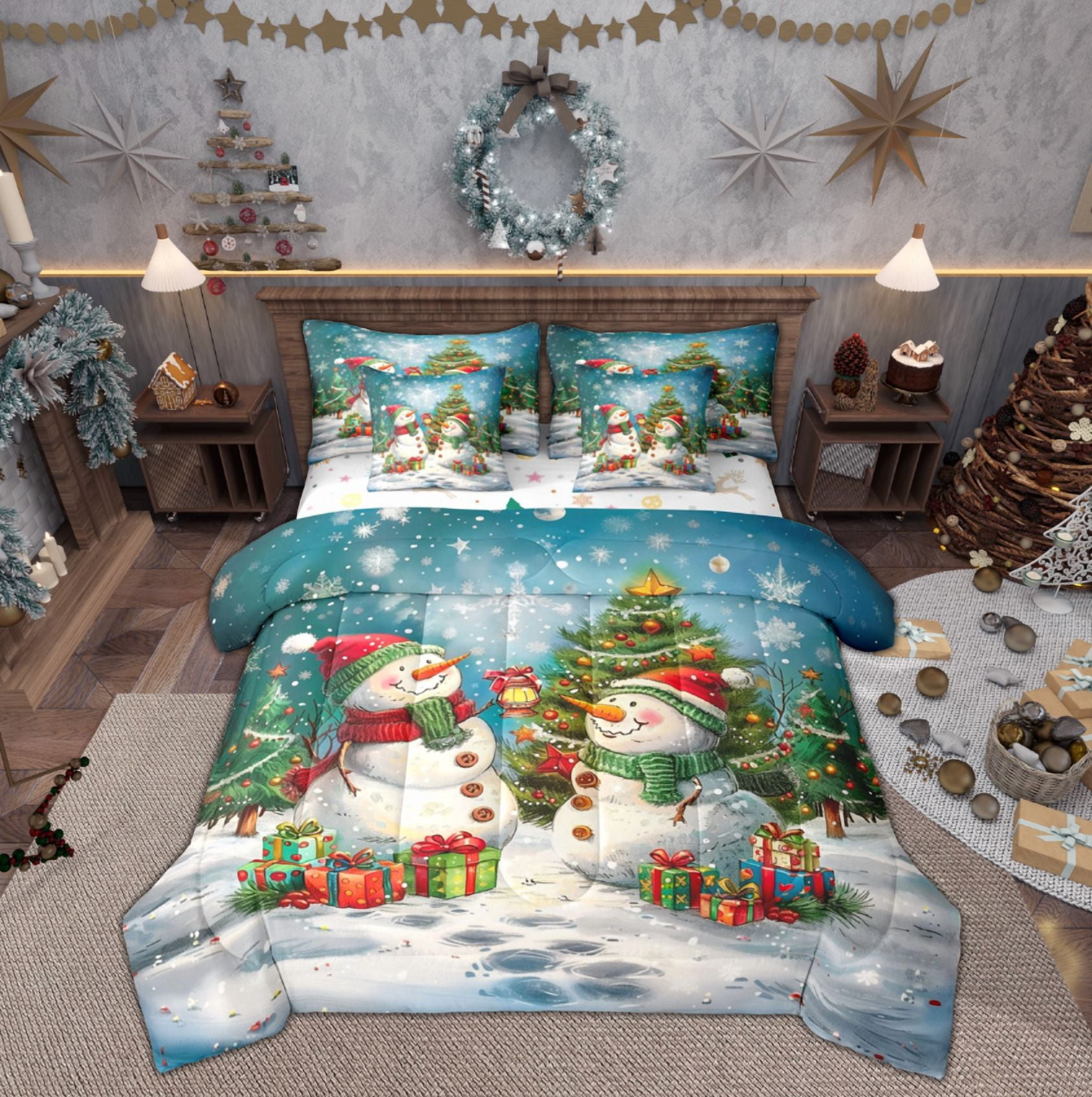 Surprising Christmas Queen Bed Sets Images