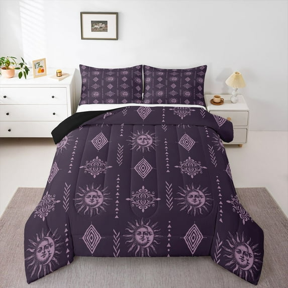 Feelyou Damask Aztec Twin Comforter Sets, Mandala Tribal Sun Moon ...