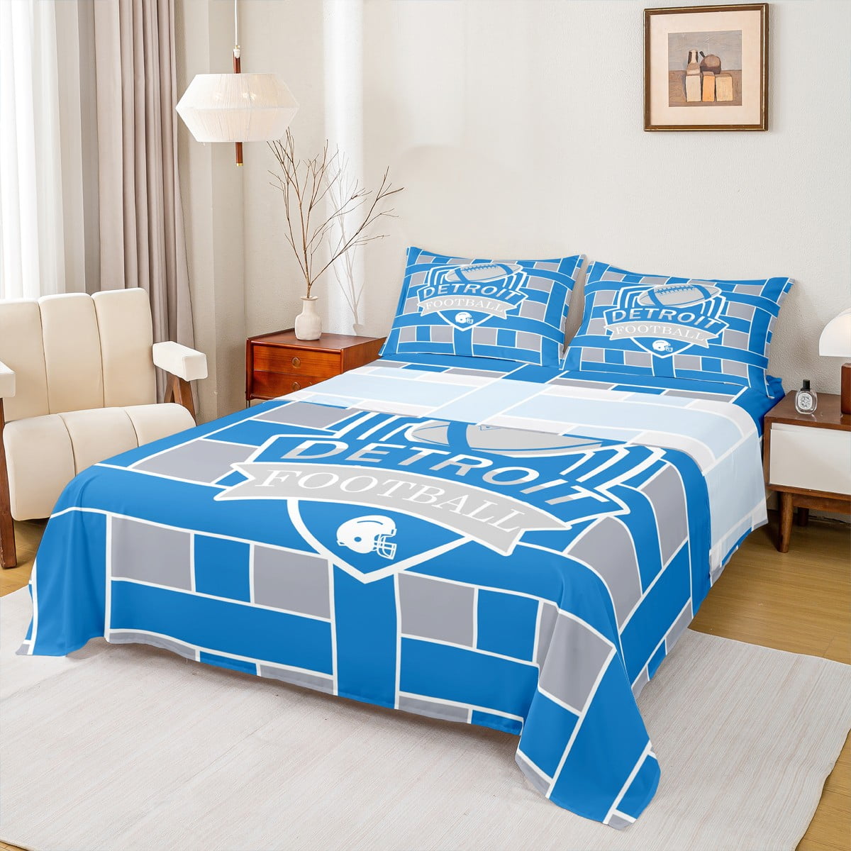 Feelyou Detroit Football Bed Sheets for Boys, Football Sport City King ...