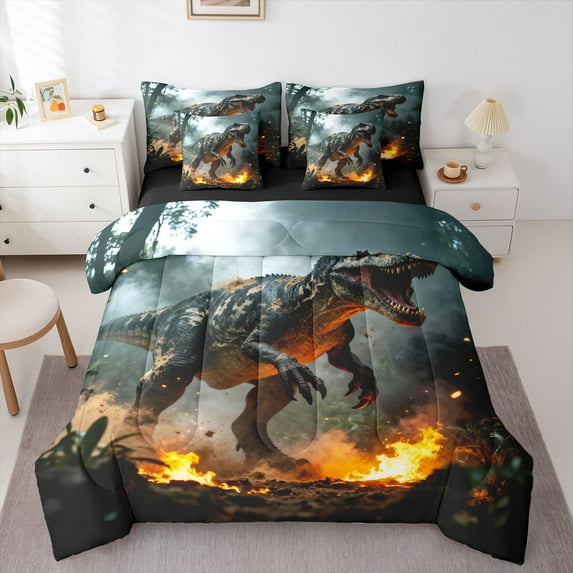 Feelyou Dinosaur Animal Bedding Comforter Set 7pcs, Boys Girls Queen ...