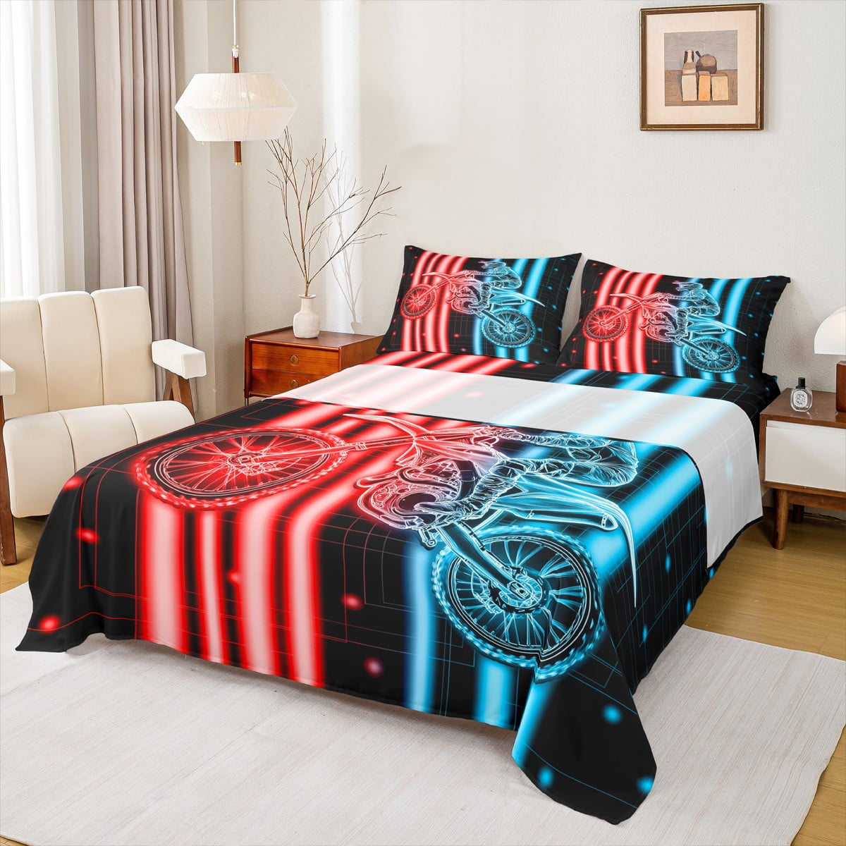 Feelyou Dirt Bike Bed Sheets for Boys, Motocross Extreme Sport King ...