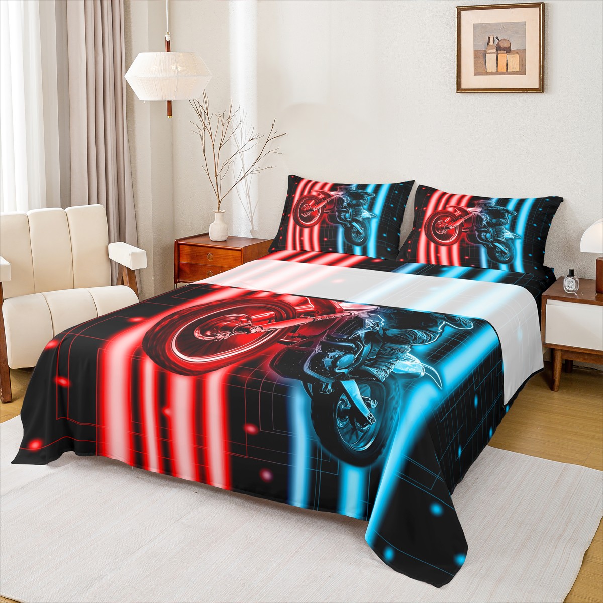 Feelyou Dirt Bike Twin Sheet Sets for Teens, Motocross Extreme Sport ...
