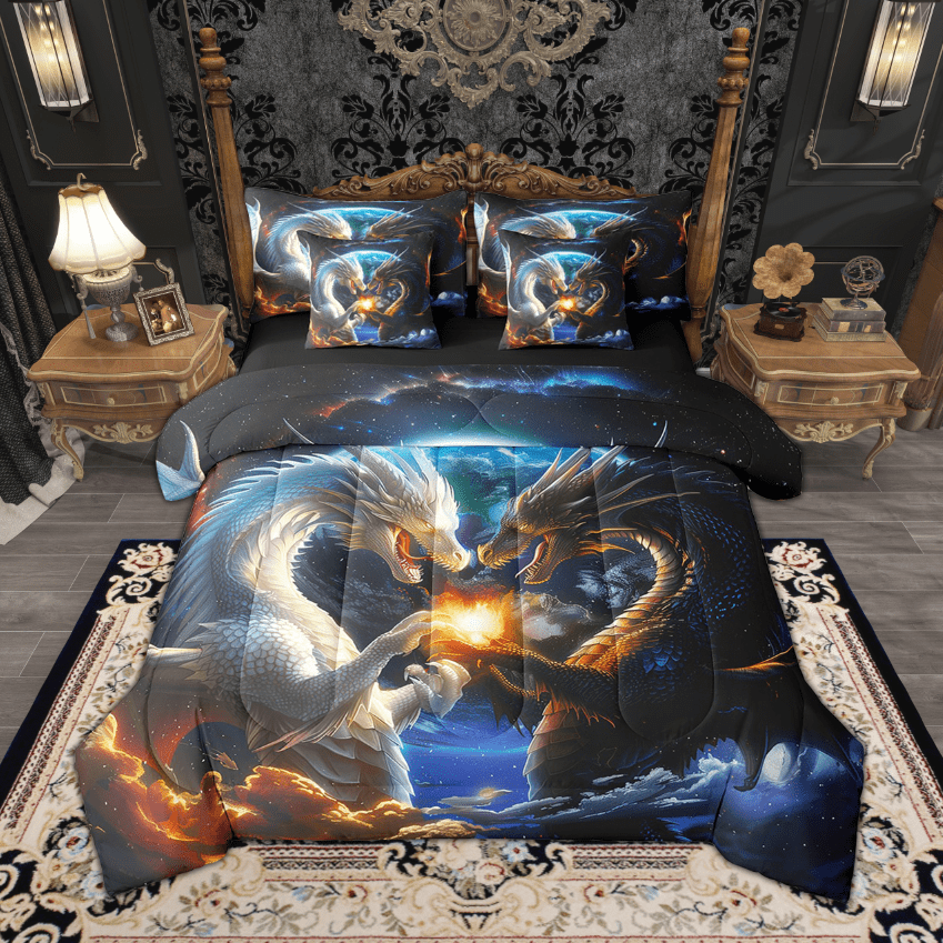 Feelyou Dragon Monster Bedding Comforter Set 7 Pieces for Boys Girls ...