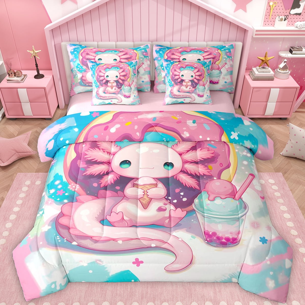 Feelyou Dreamy Ocean Axolotl Bedding Comforter Set 7pcs for Teens ...
