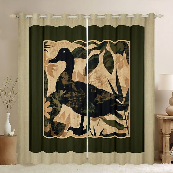 Feelyou Duck Blackout Curtains Set of 2 (52x84 Each), Western Cabin ...
