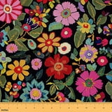 Feelyou Embroidery Blossoms Print Fabric by the Yard 2 Yards, Groovy ...