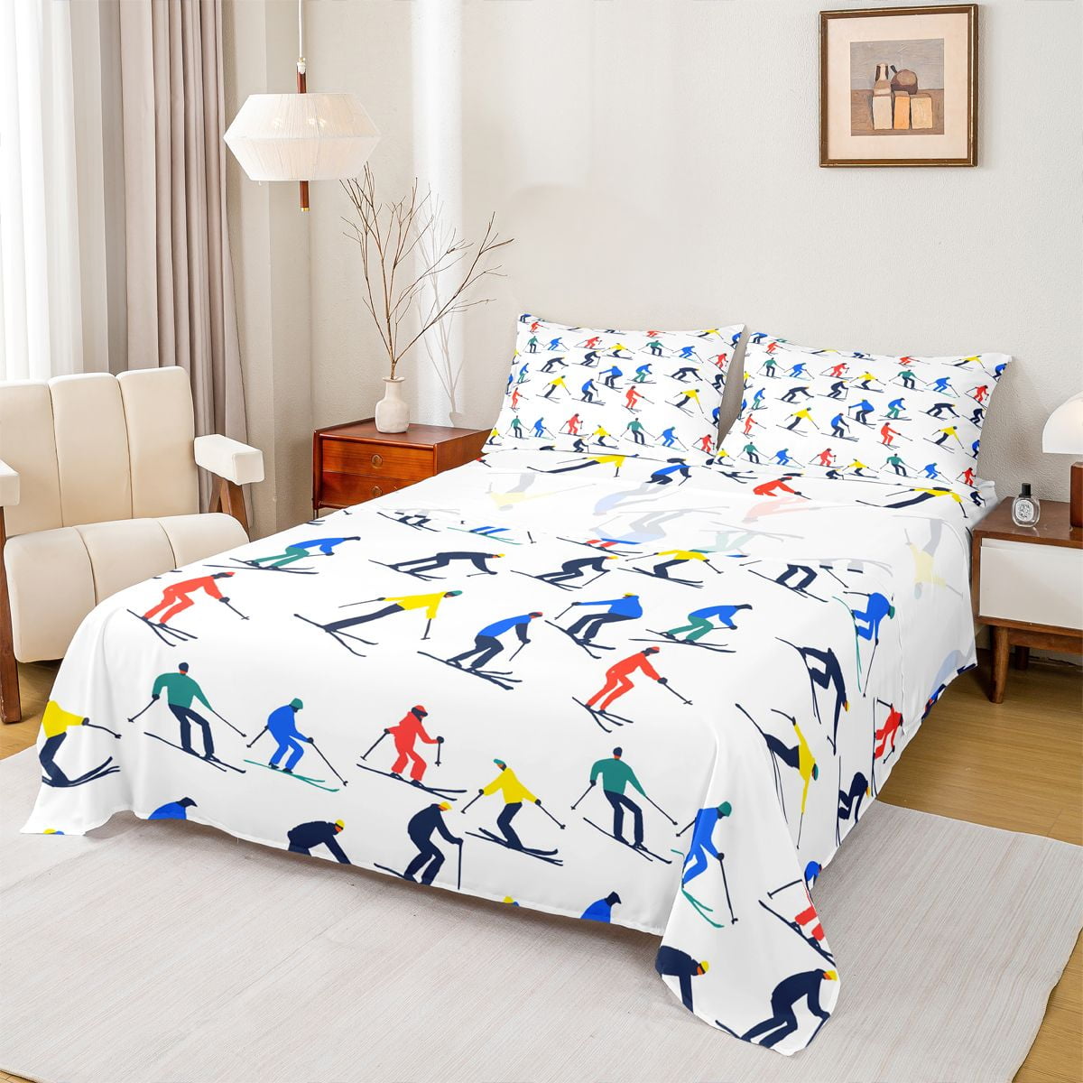 Feelyou Est Sleep Ski Twin Sheet Sets, Outdoor Sport Lover Bedding ...