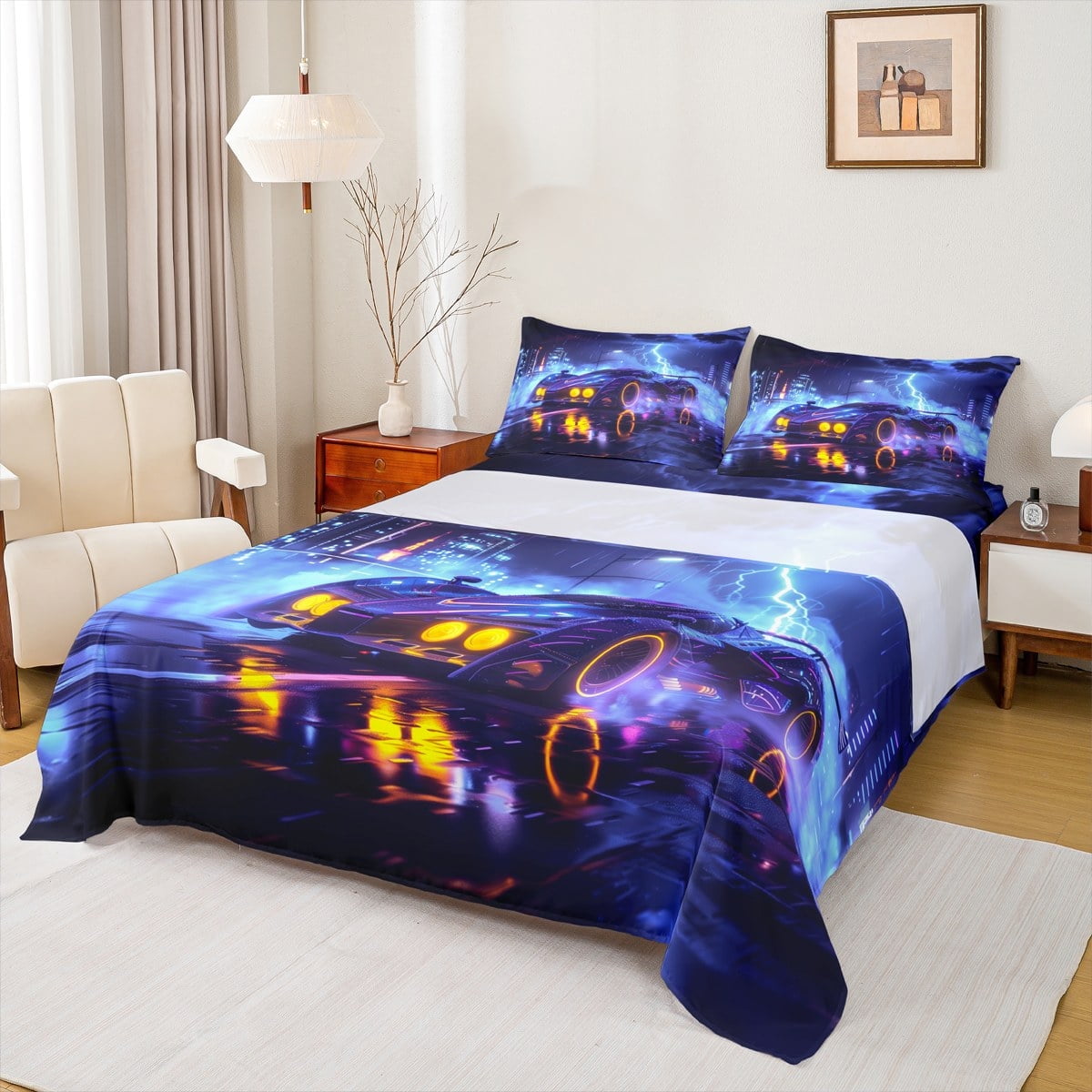 Feelyou Extreme Racing Car Bed Sheets, Modern Speed Sports King Sheets ...