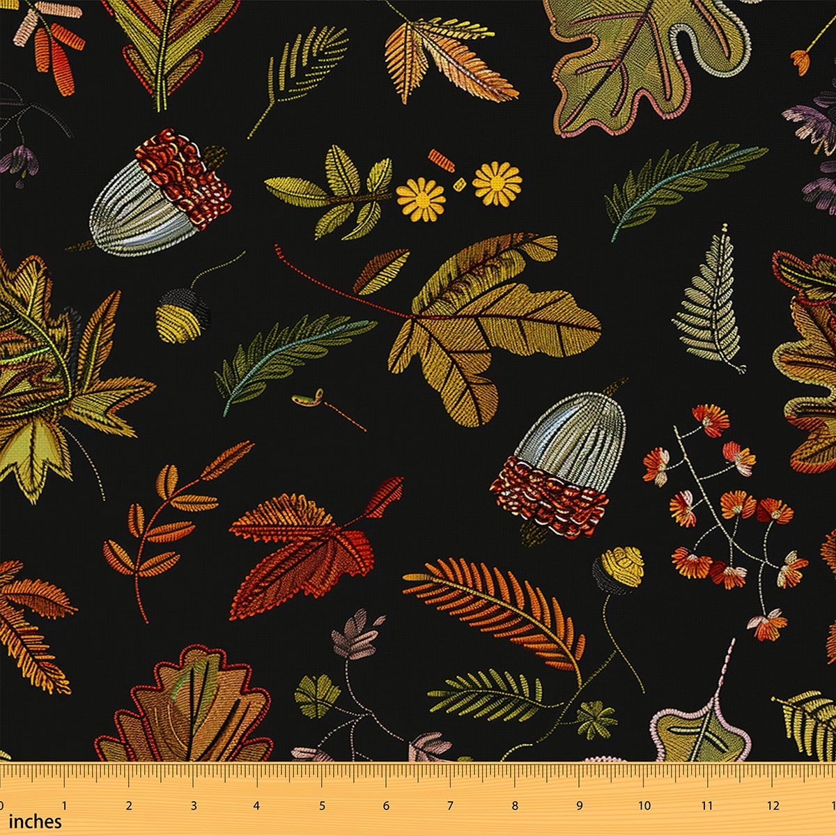 Feelyou Fall Maple Leaf Fabric by the Yard 3 Yards for Kid, Autumn Nut ...